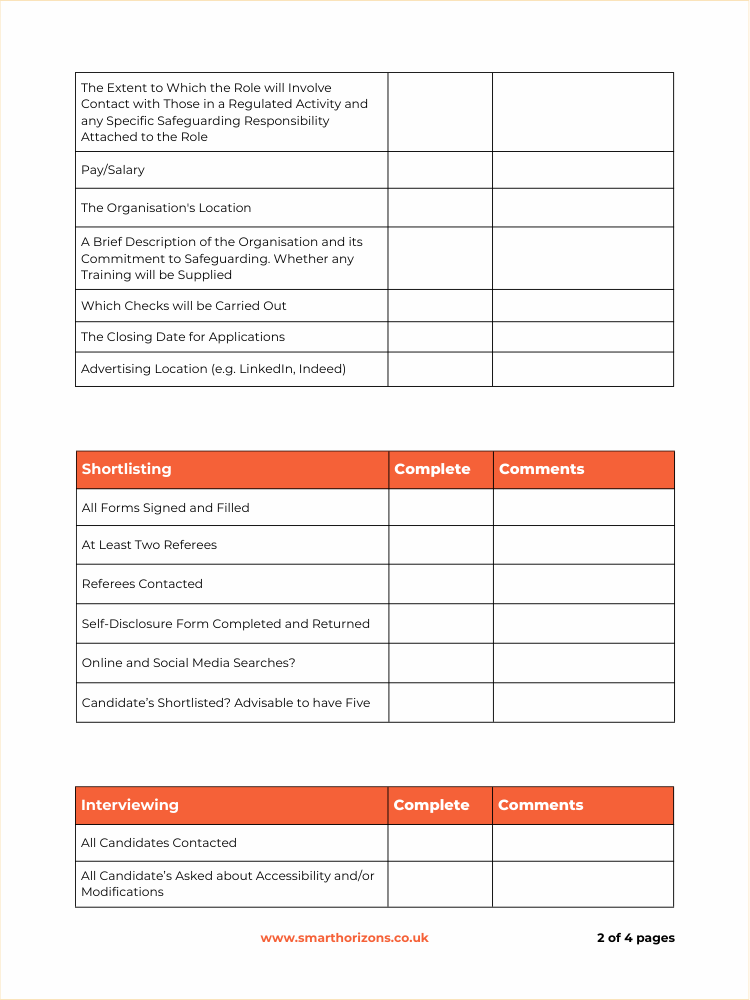 Safer Recruitment Checklist | Child Protection Company